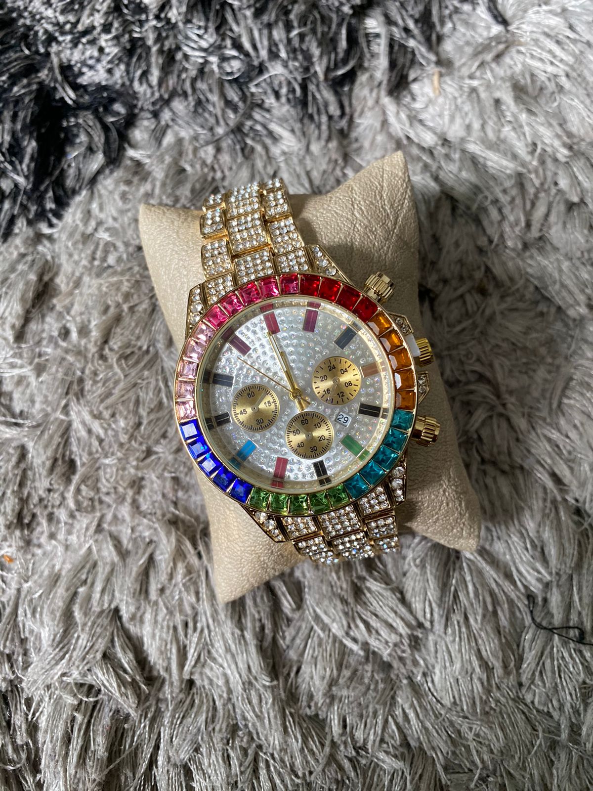 Reloj Cubano Caballero Dorado Bordes Colores – Aravegas
